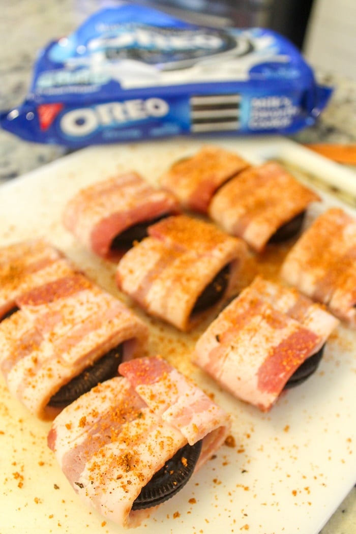 Smoked Bacon Wrapped Oreos - The Food Hussy