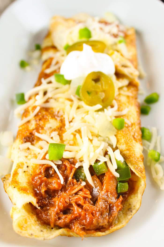 Pulled Pork Omelette - The Food Hussy