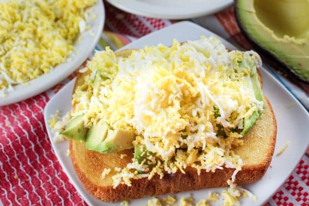 Grated Egg Avocado Toast - The Food Hussy