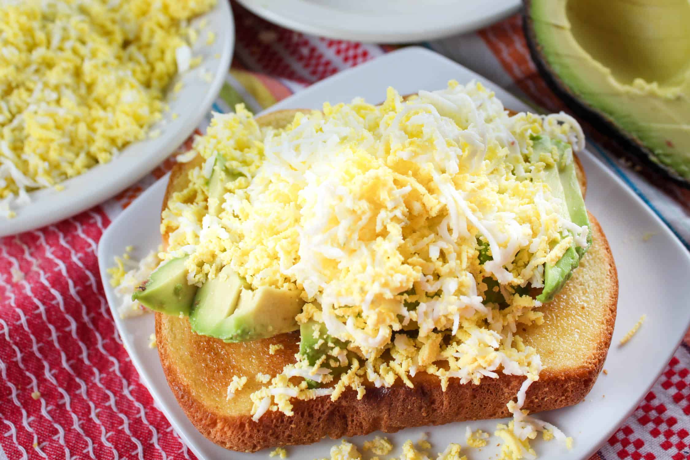 Grated Egg Avocado Toast - The Food Hussy