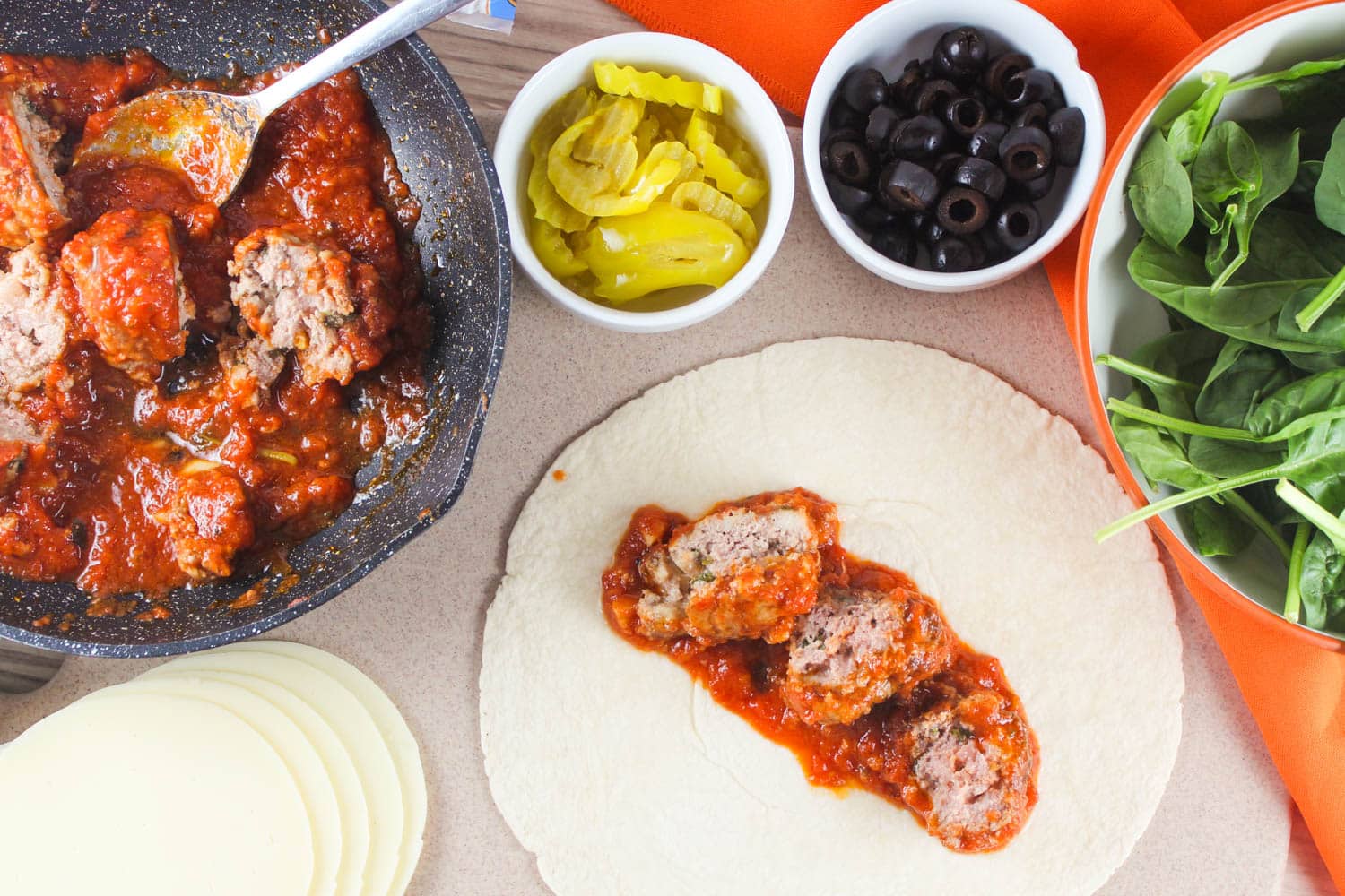 Easy Italian Meatball Wrap - The Food Hussy