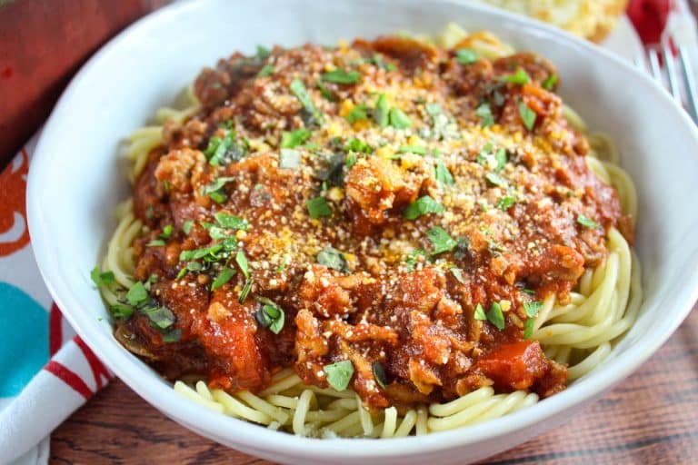 Ground Pork Spaghetti - The Food Hussy
